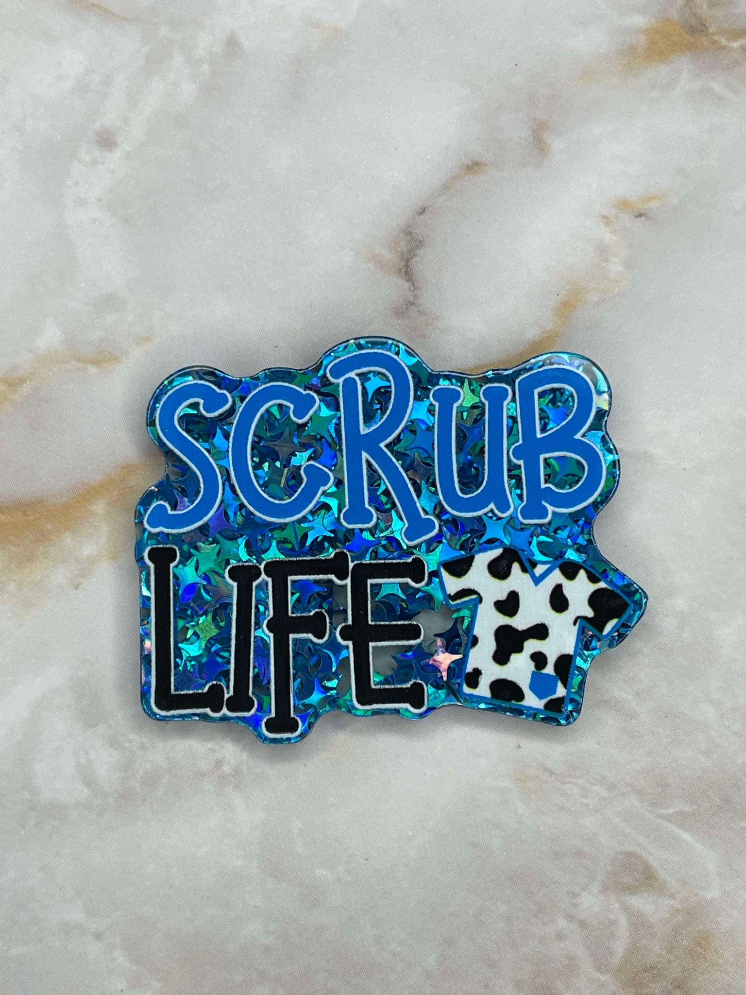 FLATBACK ACRYLIC SCRUB LIFE BLUE – Kaotic Kreations